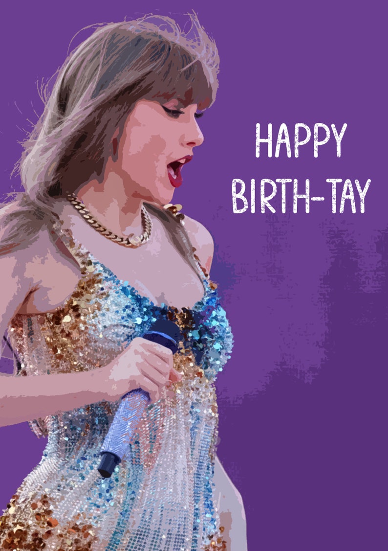 Taylor Swift Birthday Card HAPPY BIRTH-TAY - Etsy
