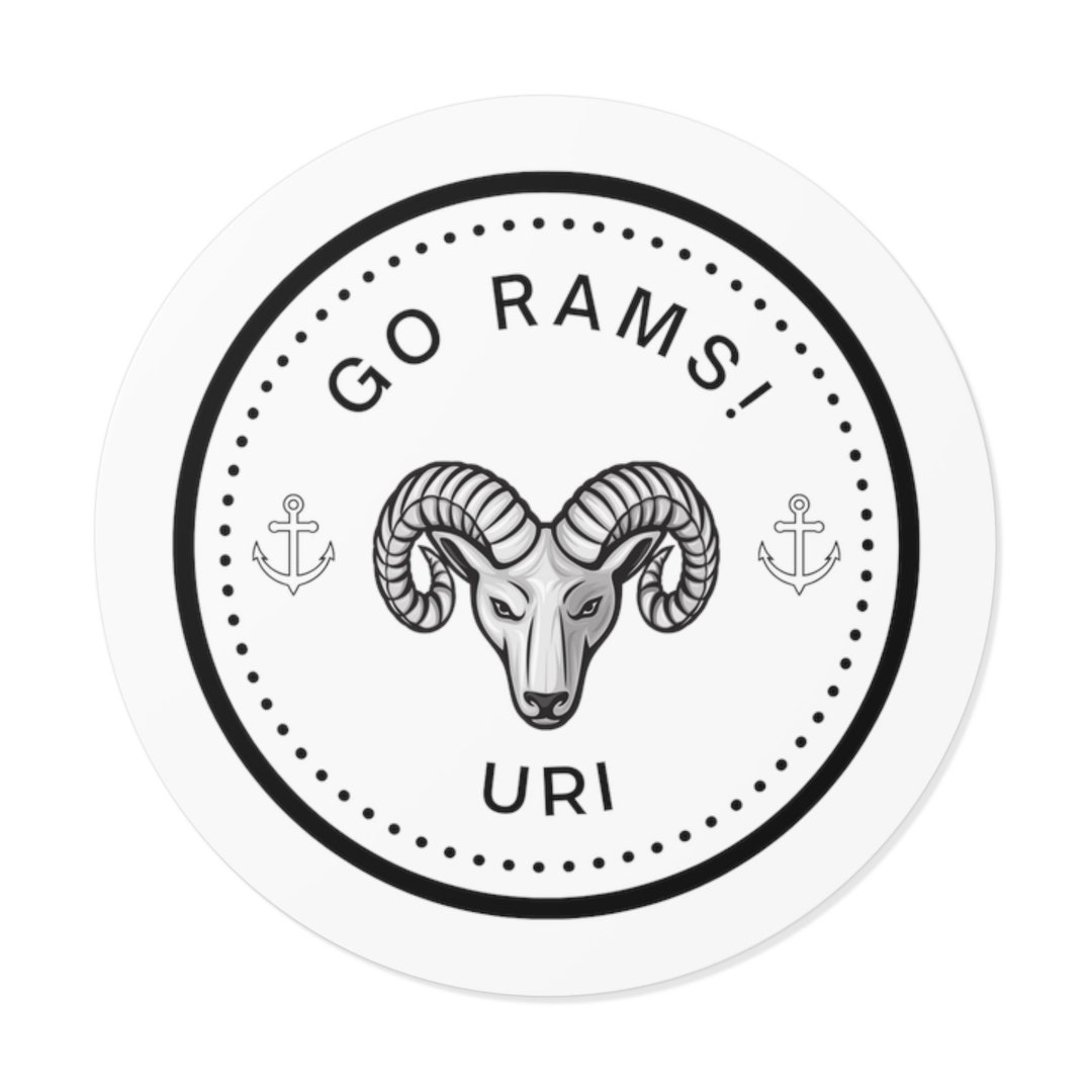 Go Rams! URI Round Vinyl Stickers - Etsy