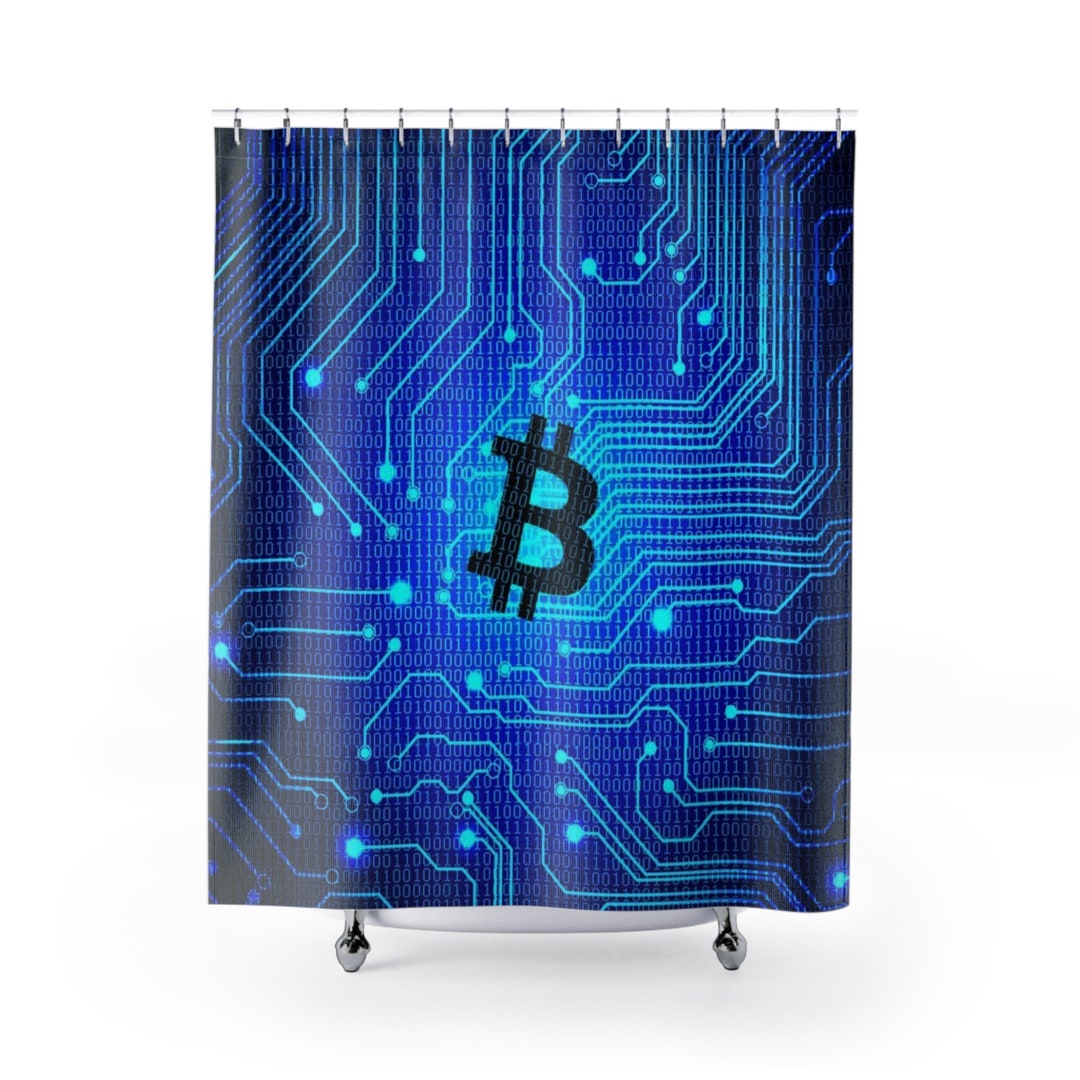 Bitcoin Blue Shower Curtains - Etsy