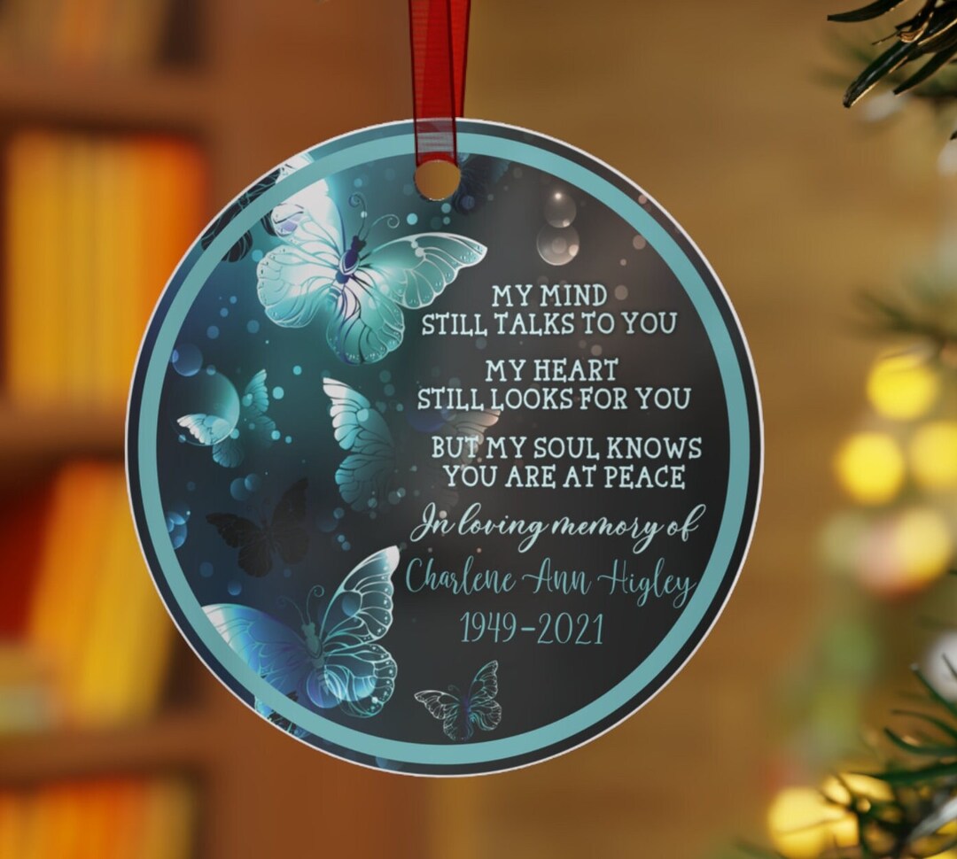 In Loving Memory Butterfly Ornament, Personalized Ornament, Memorial ...