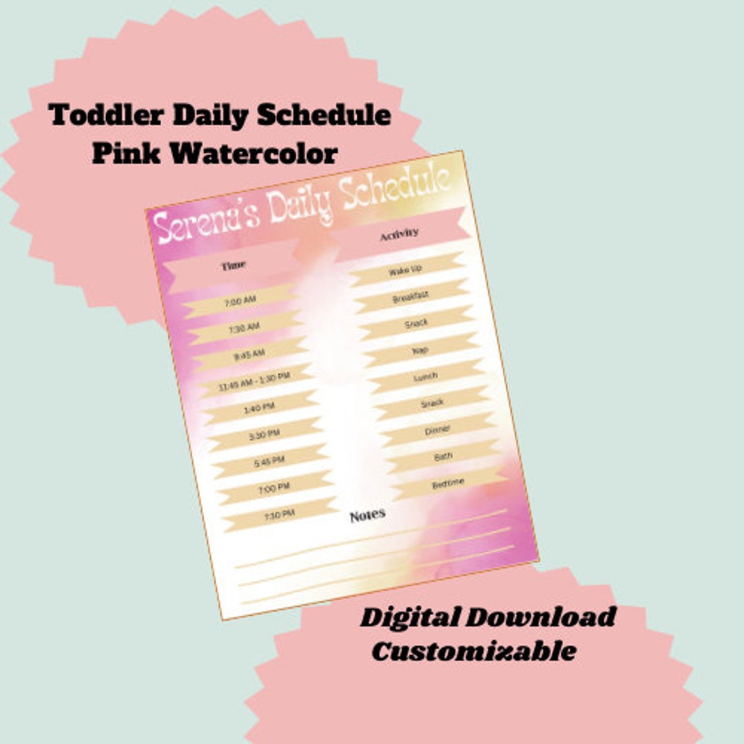 Toddler Daily Schedule Template - Etsy
