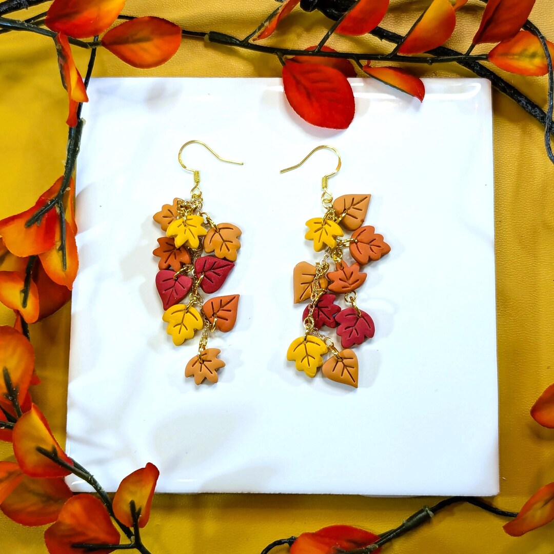 Tiered Falling Leaves, Fall Leaf Dangles, Multicolored Mini Fall Leaves ...