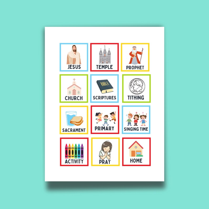 LDS Autism Communication Cue Cards - Visual Prompts for Church & Home ...