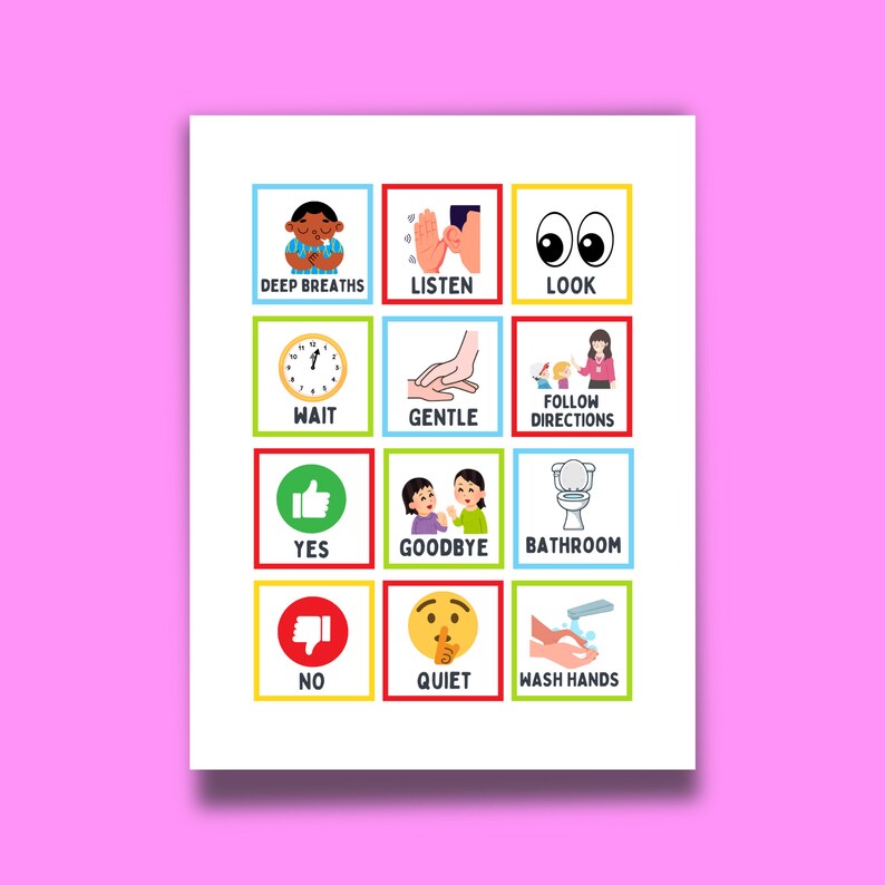 LDS Autism Communication Cue Cards Visual Prompts for Church & Home ...