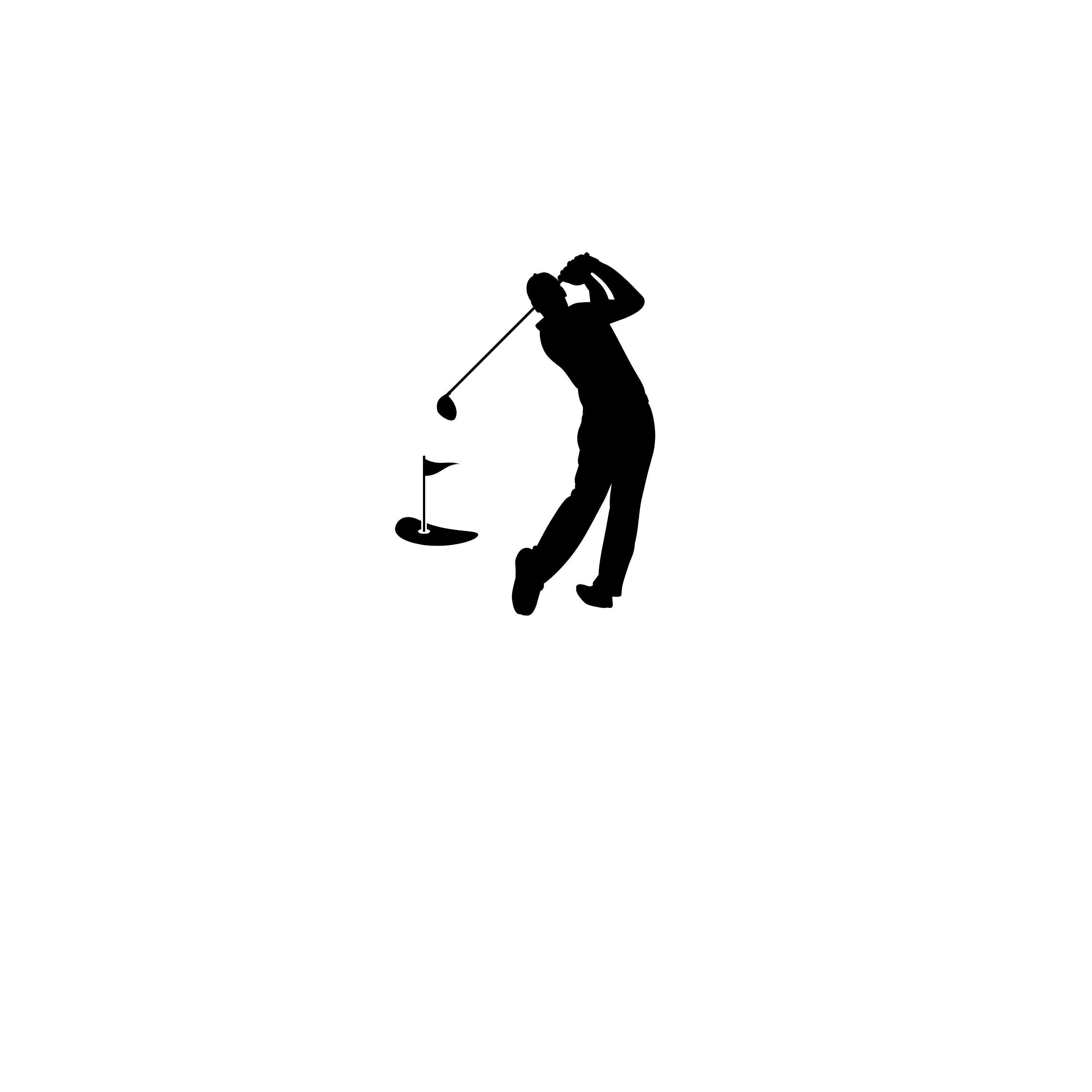Silhouette Golfer and Pin Golf SVG Elegant Golfing Design Digital ...