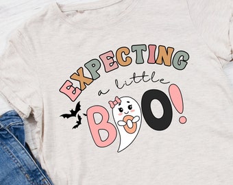 Pregnancy Shirt Halloween Svg, Pregnant Svg, Expecting A Little Boo Png ...