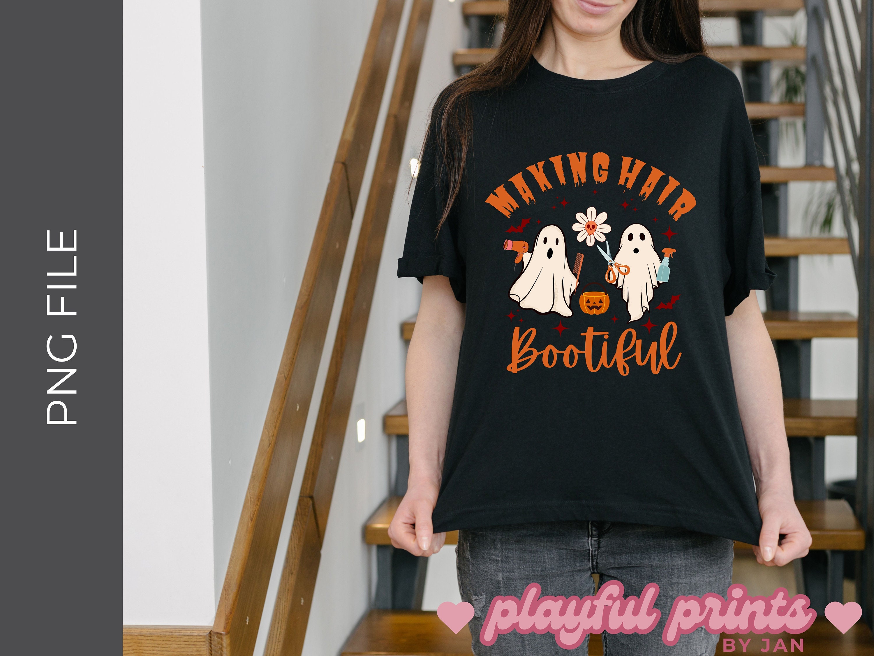 Hair Dresser Halloween PNG Making Hair Bootiful - Etsy