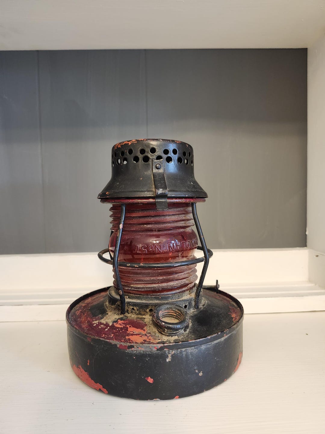 Vintage Red Railroad Lantern Handlan No. 57 As-is - Etsy