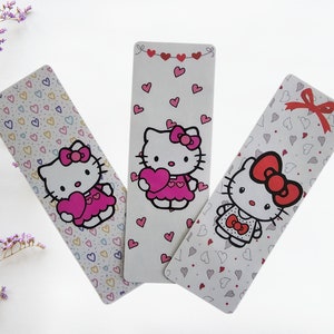 Hello Kitty Bookmarks-cat Bookmark-heart Bookmark-double Sided ...