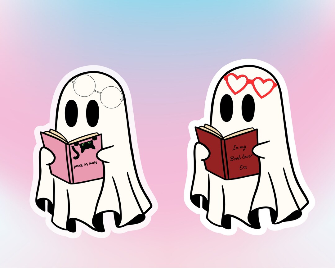 Reading Ghost Stickers Book Stickers-kindle Stickers-bookish Booktok ...