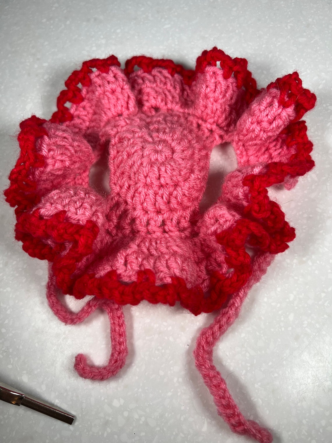 Ruffle Bonnet Crochet Handmade Pet Hat for Cat, Dog, Bunny Accesories ...