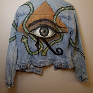 Hand Painted Jacket EYE OF HORUS - Etsy
