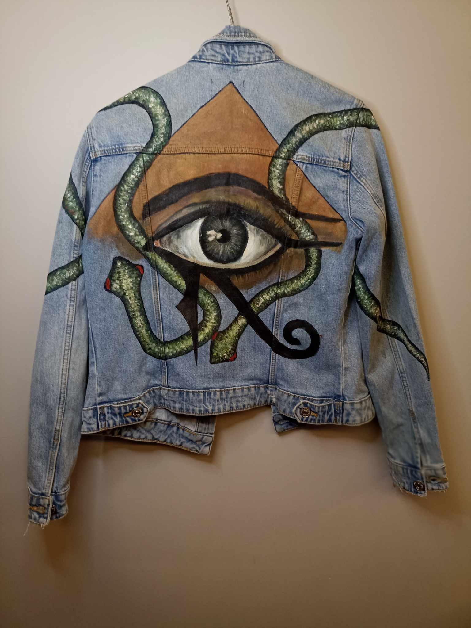 Hand Painted Jacket EYE OF HORUS - Etsy