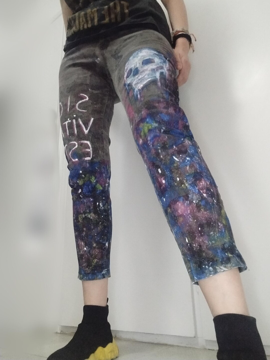 Painted Skull Pants, Skull Painting, Customized Clothing, Paint ...