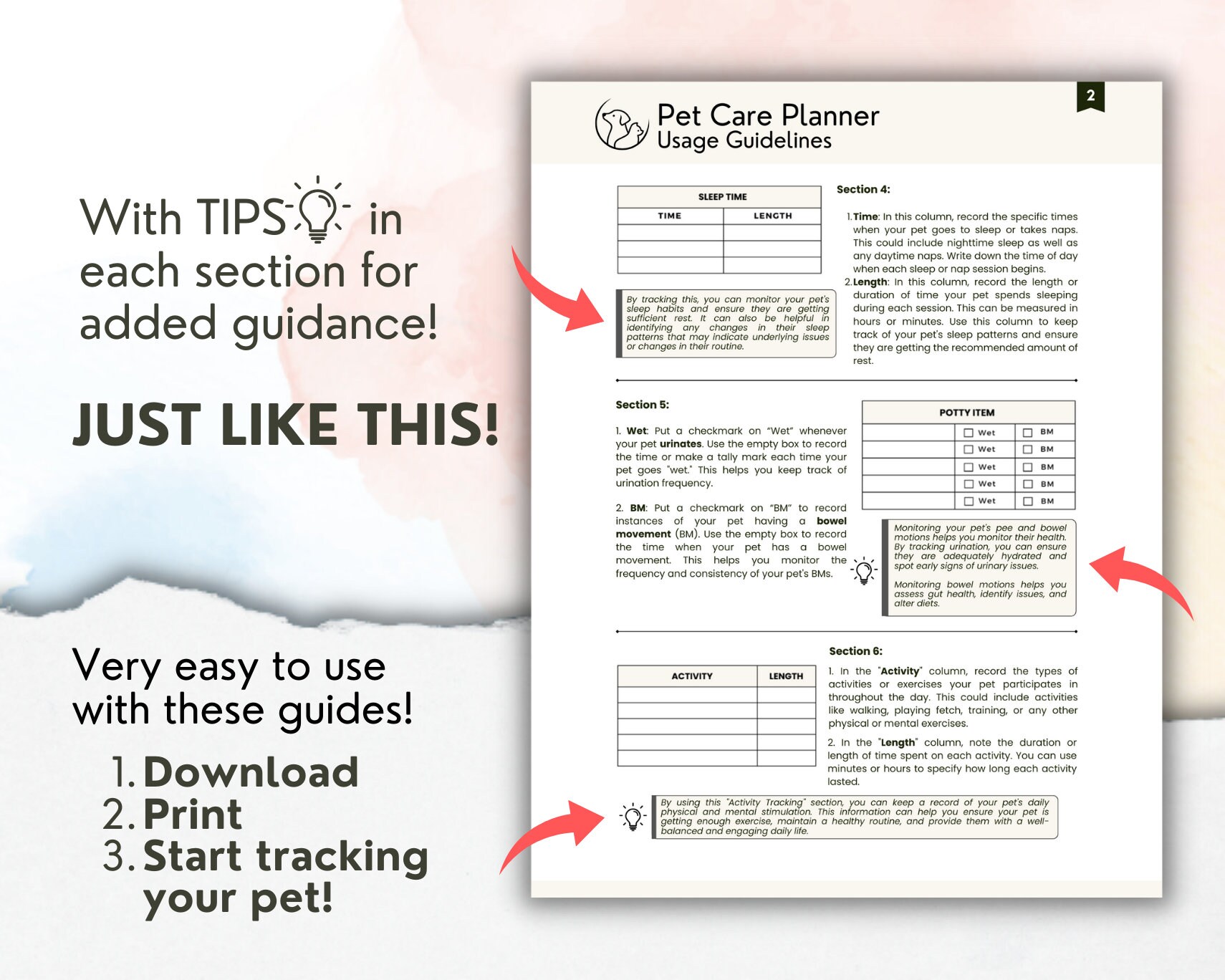 Pet Care Planner, Pet Care Guidelines, Pet Care Tracker, Pet Health ...