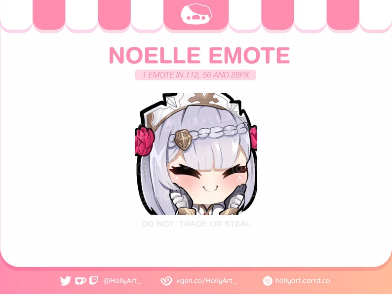 Noelle Blush Emote From Genshin Impact - Etsy