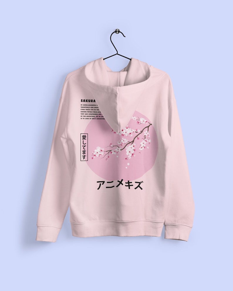 Japanese Themed Hoodie-sakura Blossom Pattern Hoodie Japanese Cherry ...