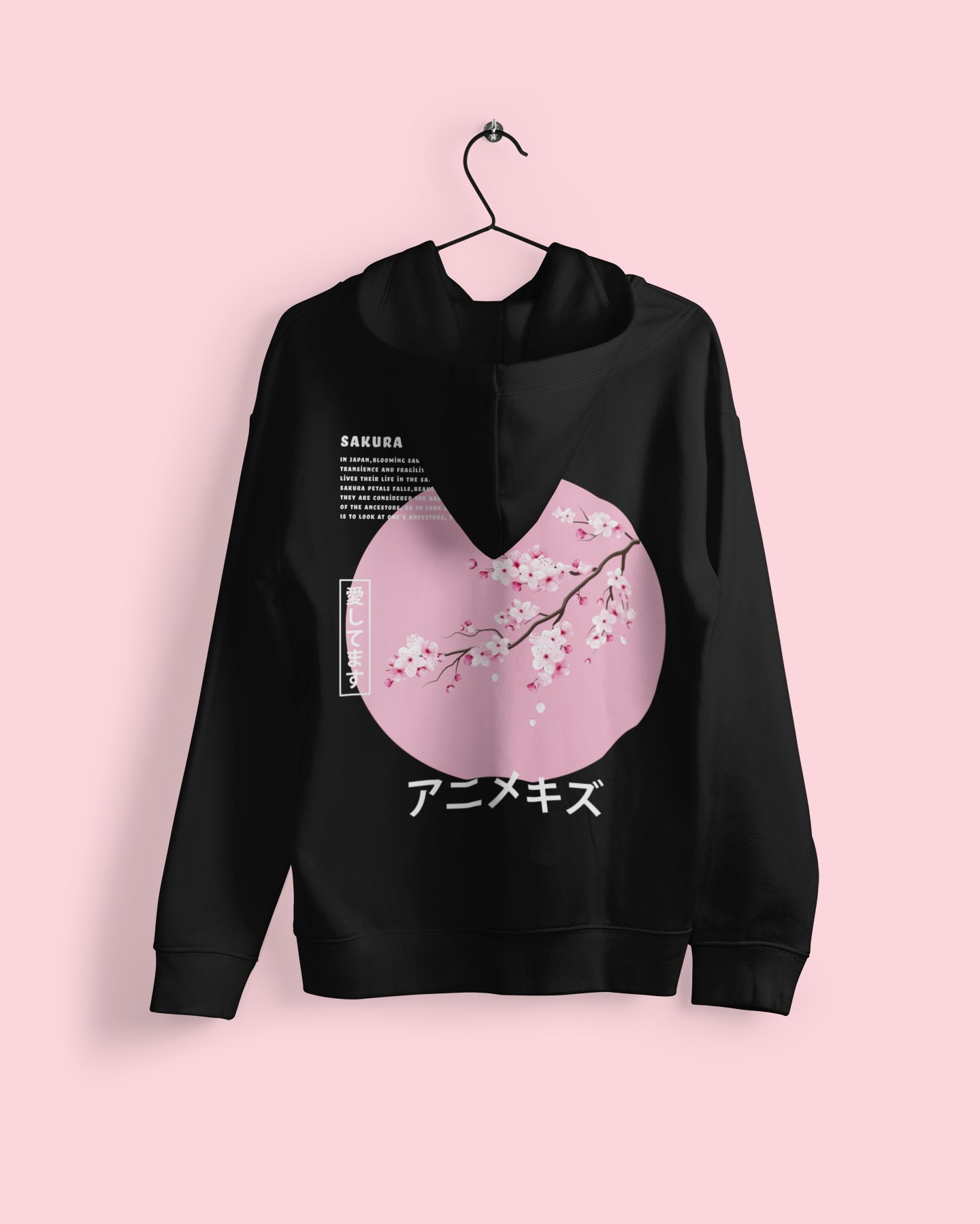 Japanese Themed Hoodie-sakura Blossom Pattern Hoodie Japanese Cherry ...