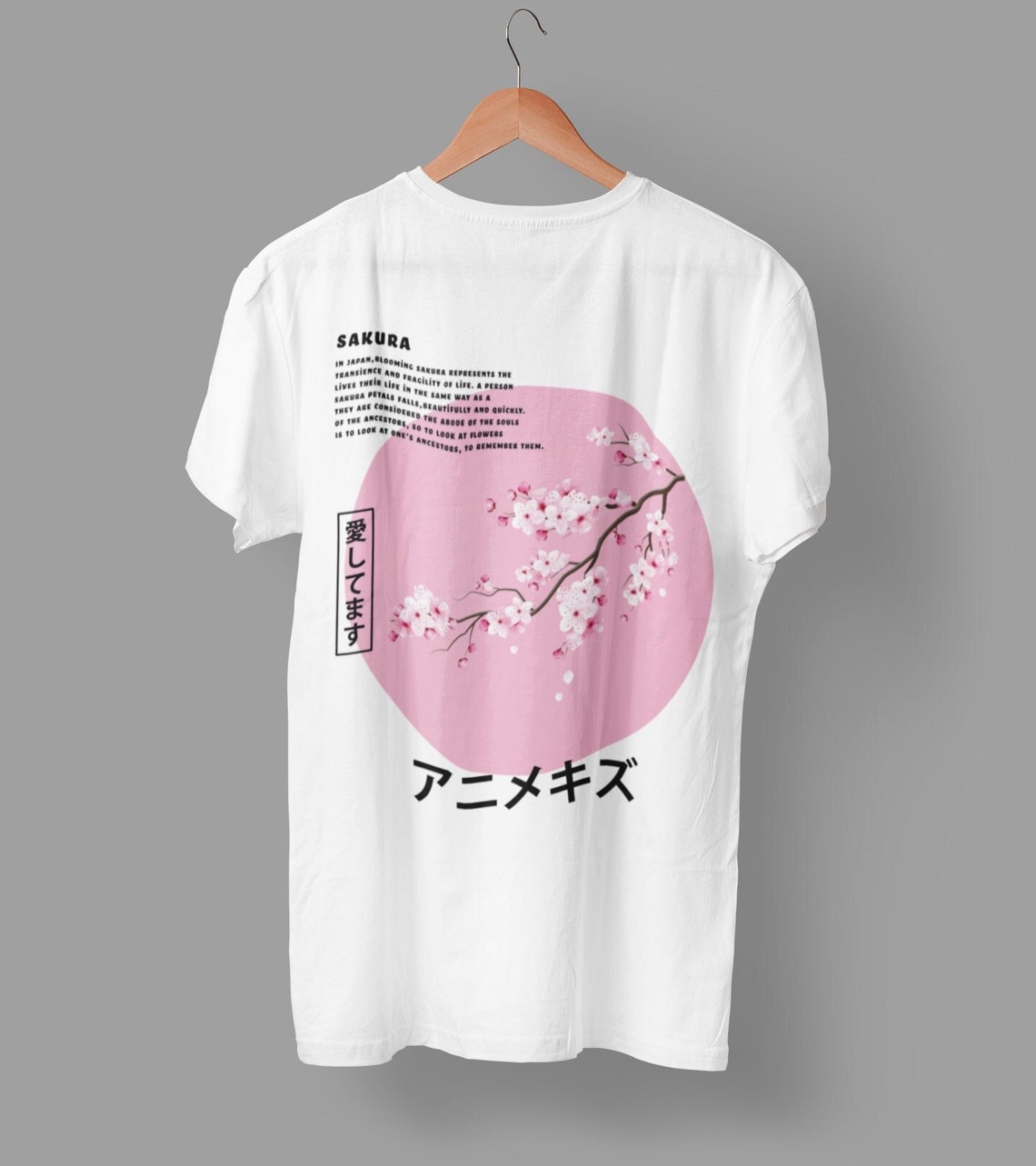 Japanese Themed Tee-sakura Blossom Pattern T-shirt Japanese - Etsy