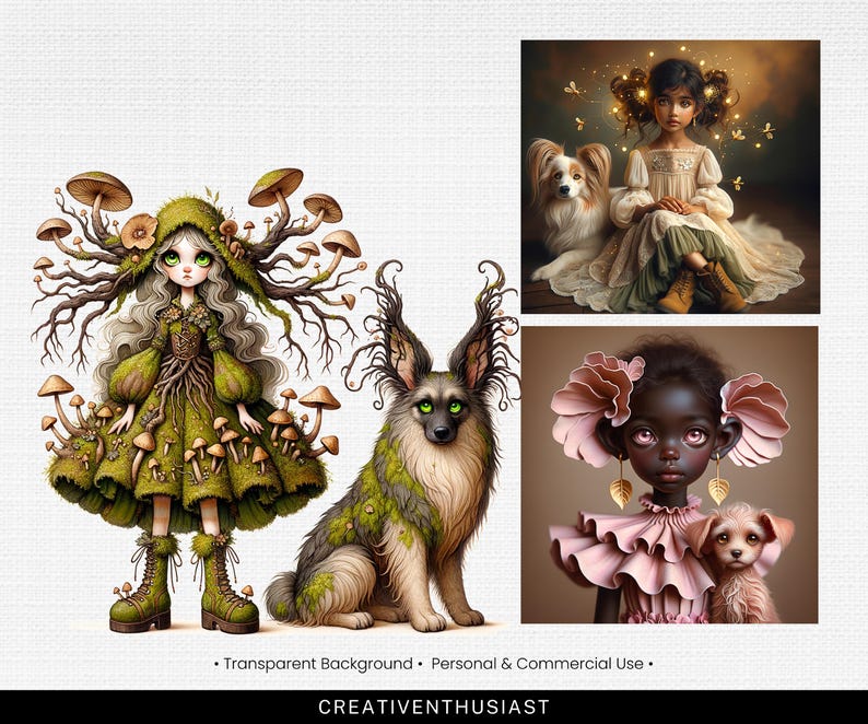Fairy Tale PNG Clip Art Set: Enchanted Woodland Whimsy (digital ...