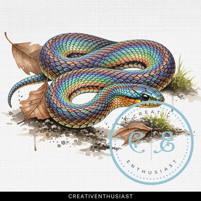 14 Colorful Snake Clipart, Reptile PNG Graphics (digital Download) - Etsy