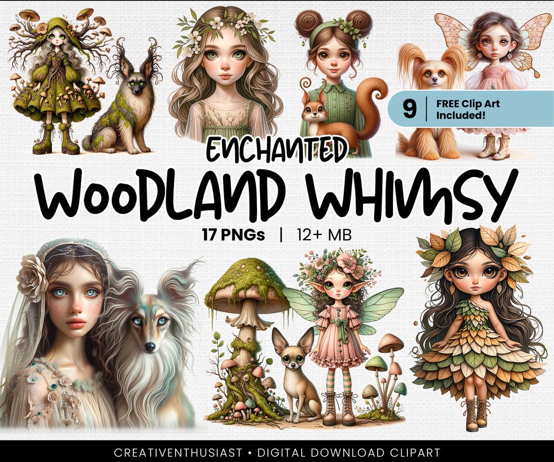 Fairy Tale PNG Clip Art Set: Enchanted Woodland Whimsy (digital ...
