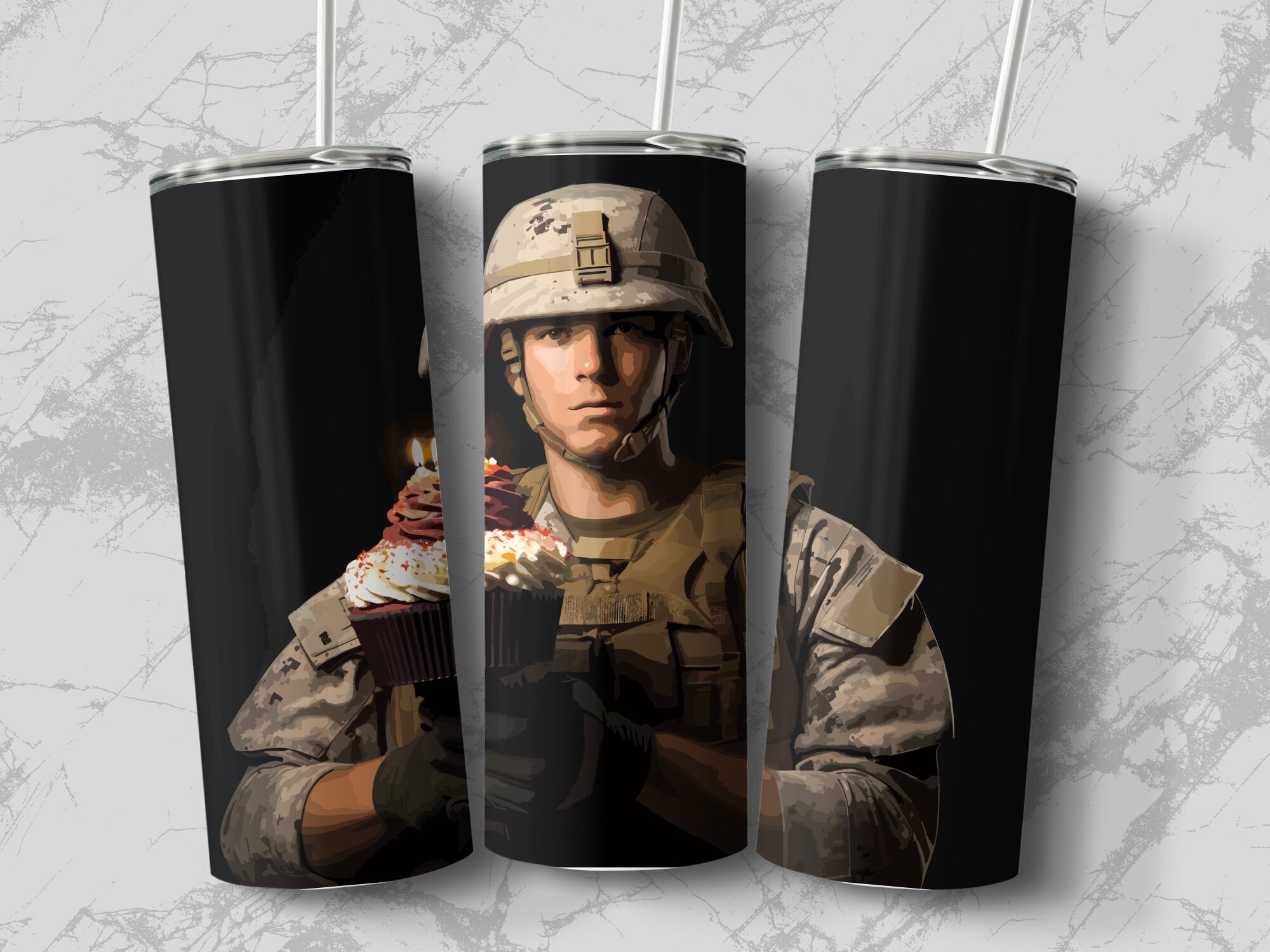 USMC Birthday 20 Oz Skinny Tumbler Sublimation Design, Straight ...