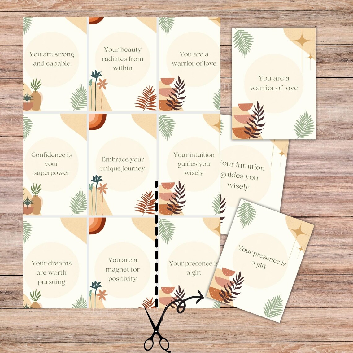 Printable Positive Affirmation Cards for Women | Boho Affirmation Cards ...