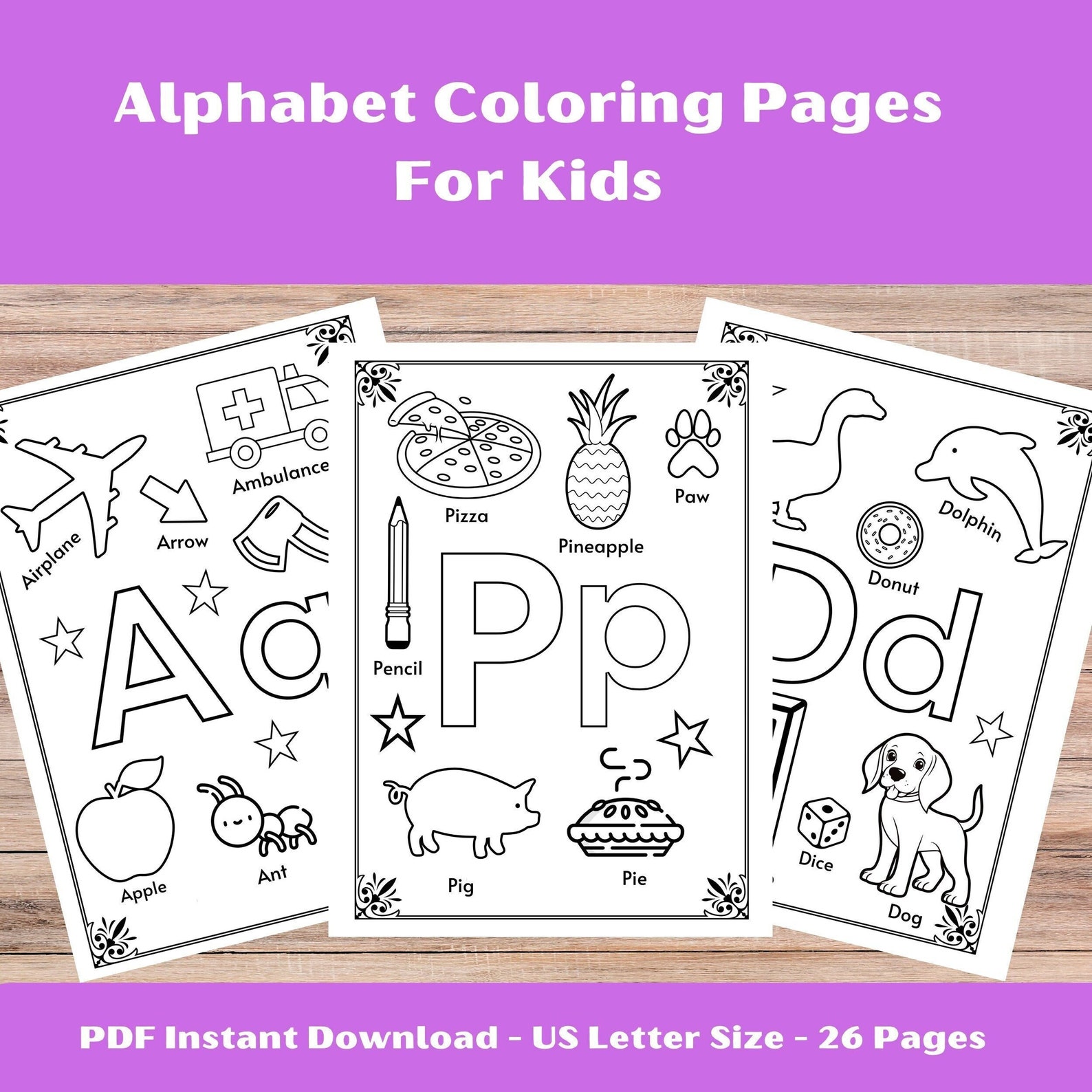 Alphabet Coloring Pages | Worksheets for Kids: Preschool - Kindergarten ...
