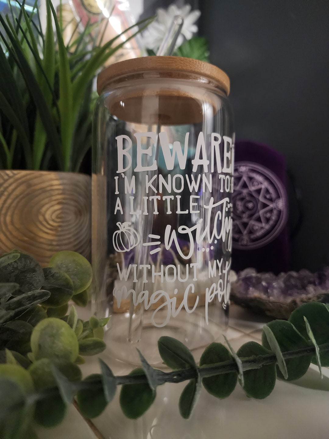 Personalized Glass Tumbler Beware - Etsy