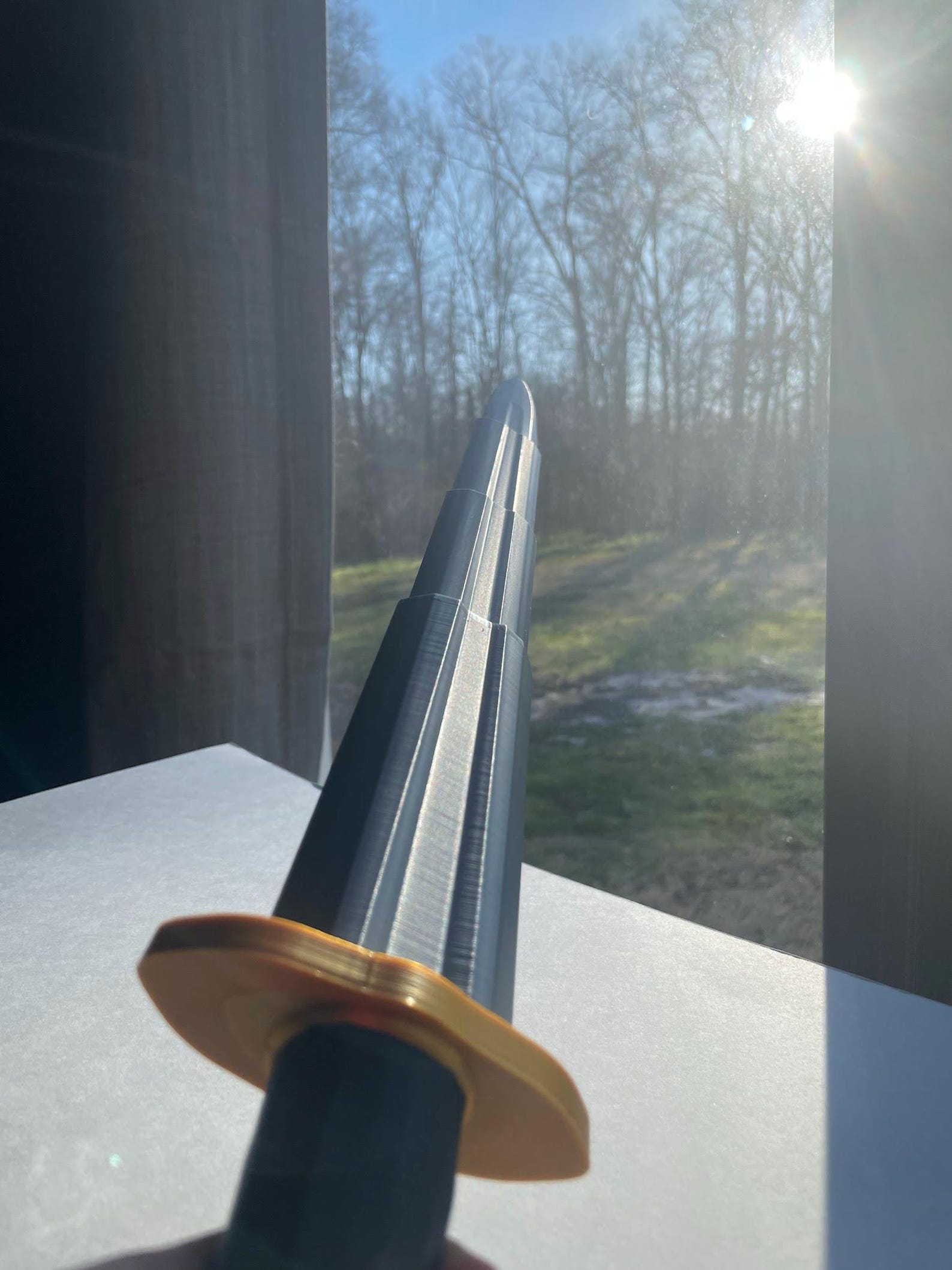 3D Printed Retractable Medieval Sword - GRAY SHINY BLADE - Customizable ...