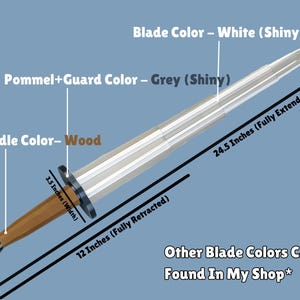 3D Printed Retractable Medieval Sword - GRAY SHINY BLADE - Customizable ...