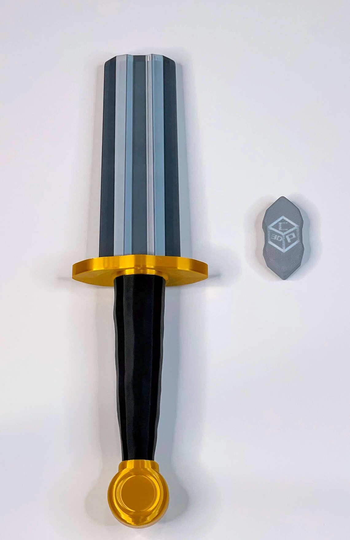 3D Printed Retractable Medieval Sword - GRAY SHINY BLADE - Customizable ...