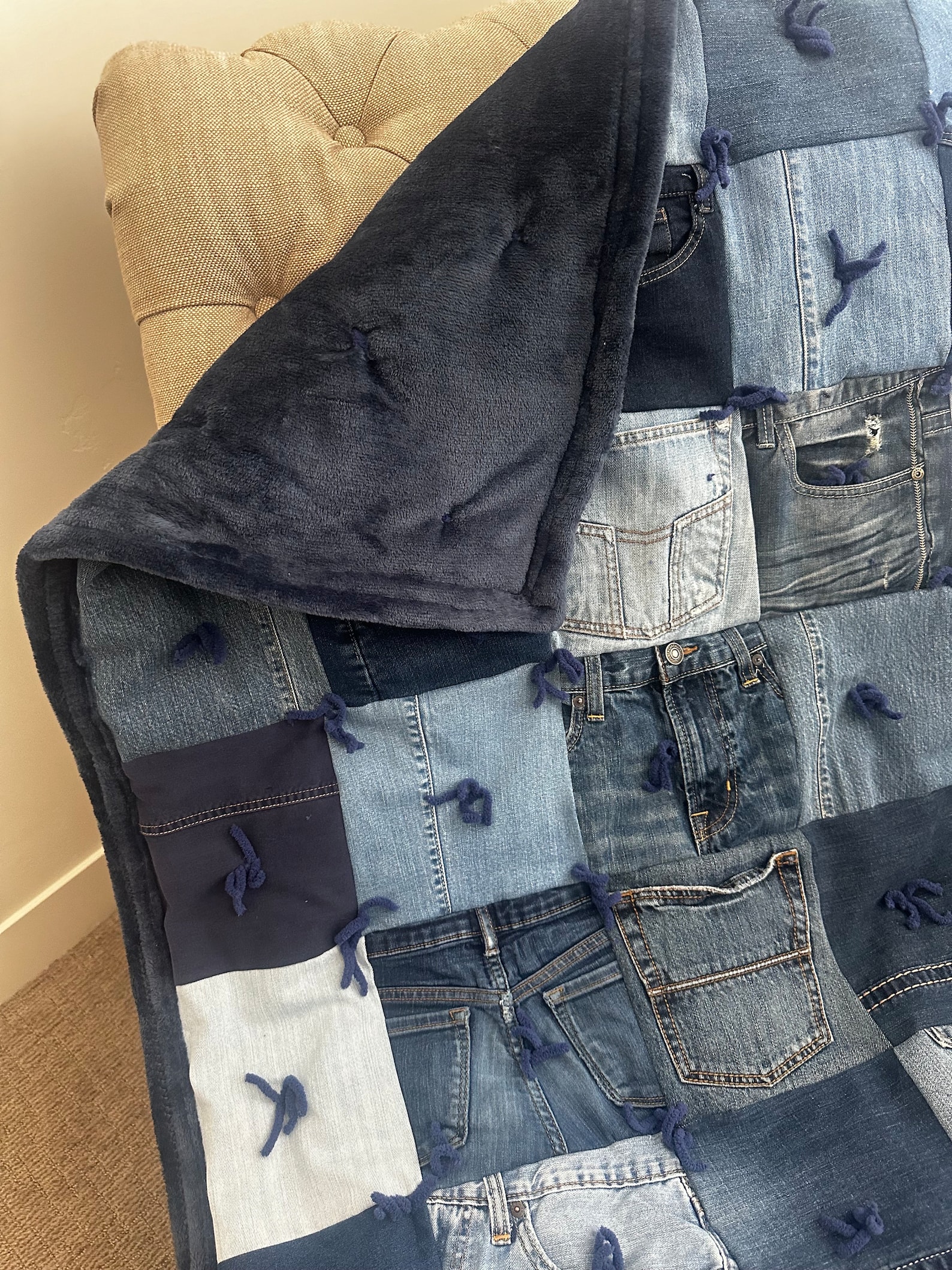 Denim Blanket - Etsy