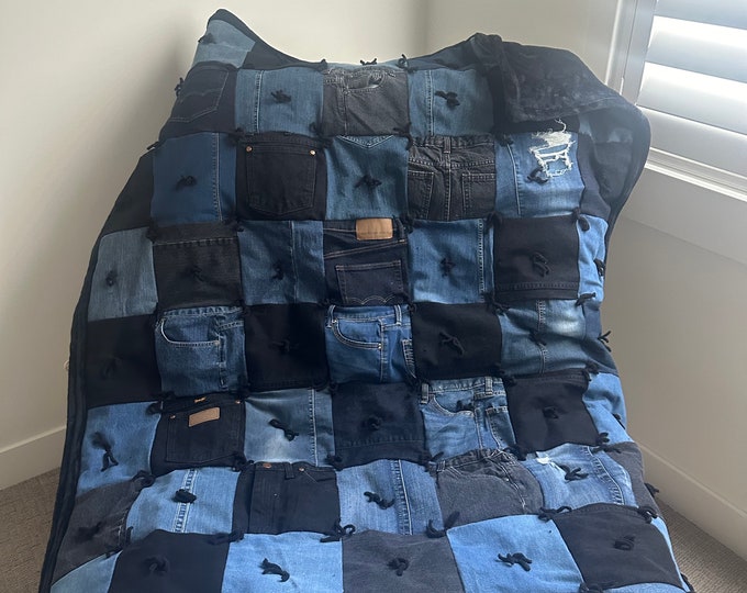 Blue Jean Rag Quilt - Etsy