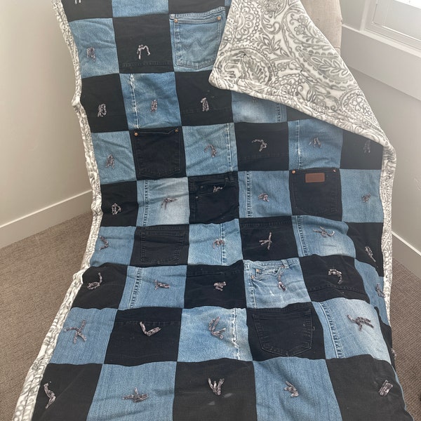 Denim Blanket - Etsy