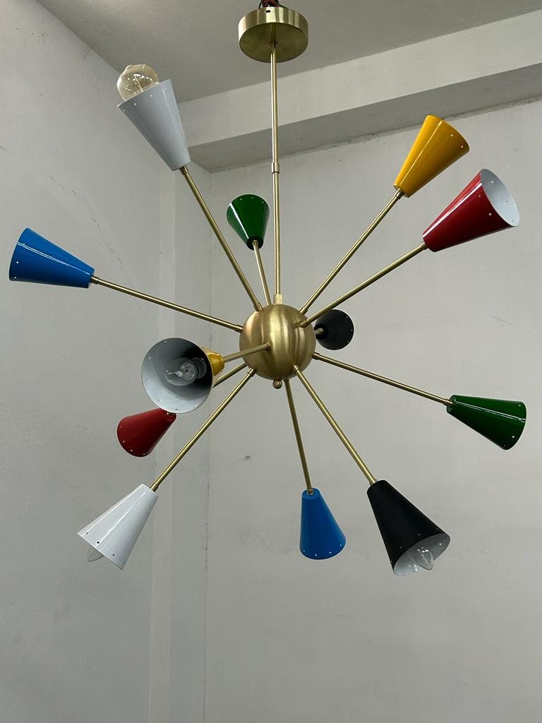 Italian Design 12 Multi Color Sputnik Chandelier Light Designer Ceiling ...