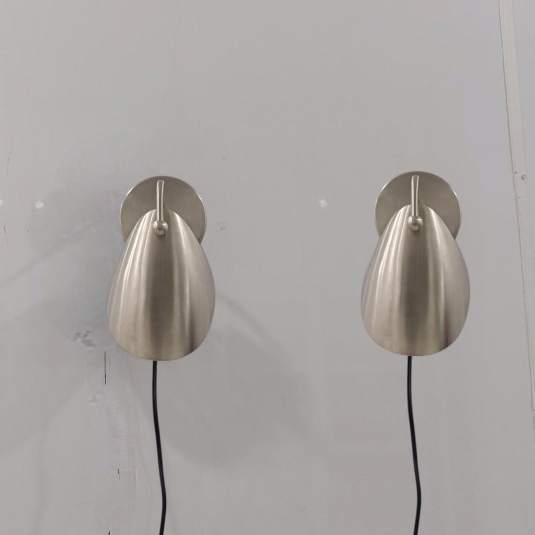 Pair of Wall Lamp Light Curved Shade Wall Scone Modern Mid Century Wall ...