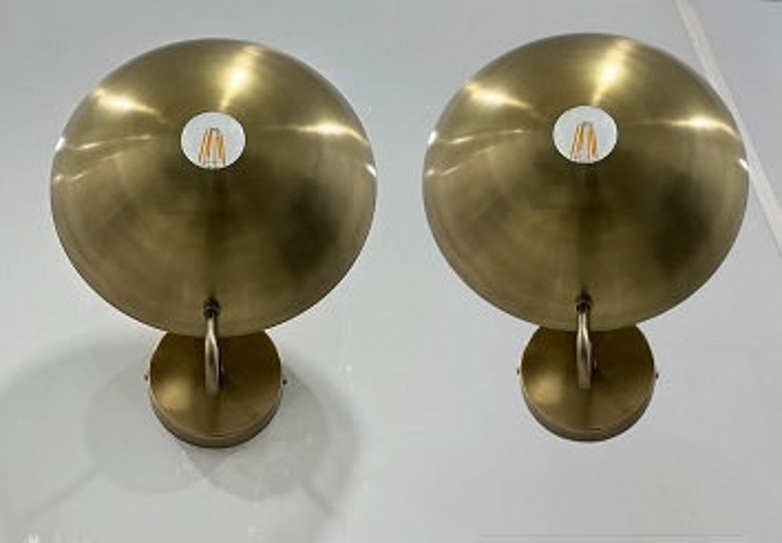 Set of 2 Metal Shade Sconce Modern Wall Shade Lamp Mid Century Wall ...