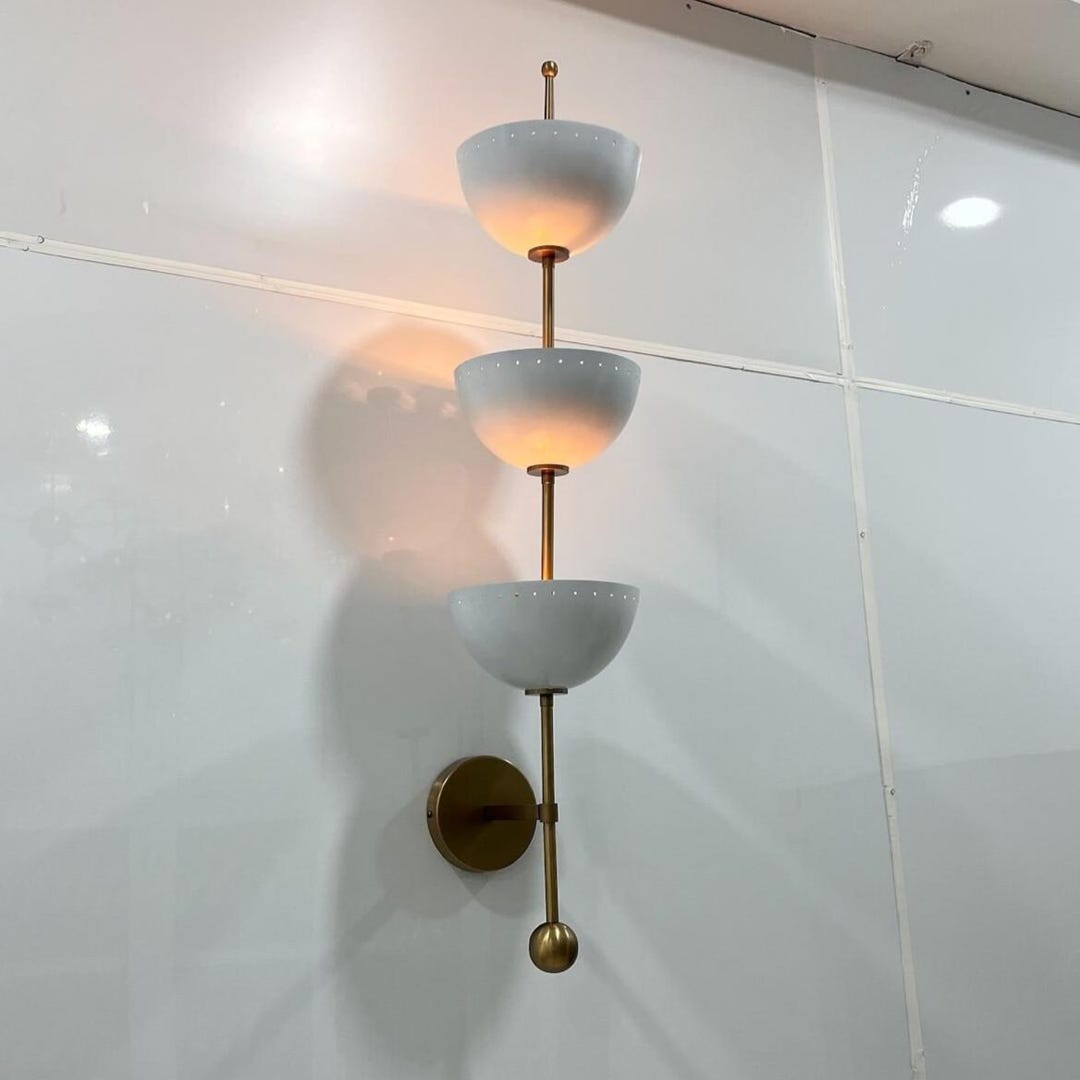 3 Shade Wall Sconces Italian Style Mid Century Wall Lights 3 Shade ...