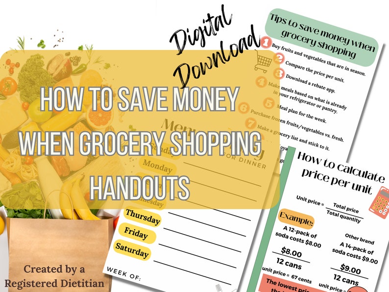 Money Saving Tips When Grocery Shopping Handouts - Etsy