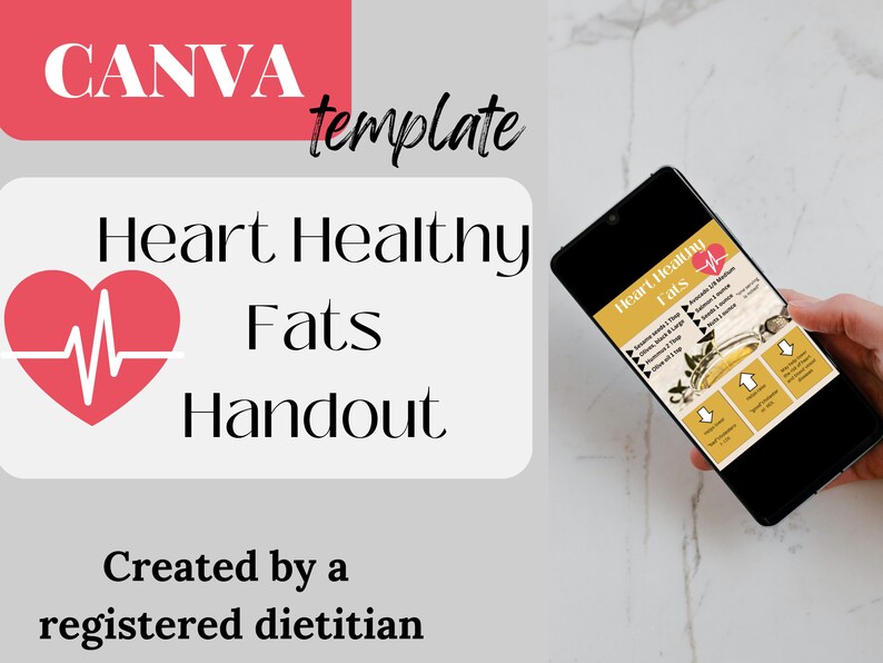Heart Healthy Fats Nutrition Handout - Etsy