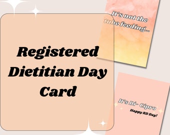 Registered Dietitian Day Card Printable / Registered Dietitian Card ...