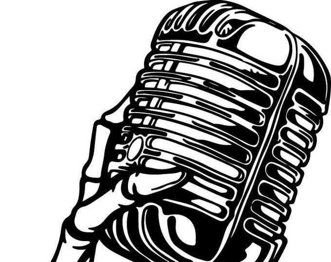 Skeleton Hand Holding Microphone Svg / Retro Microphone Svg/ Singer ...