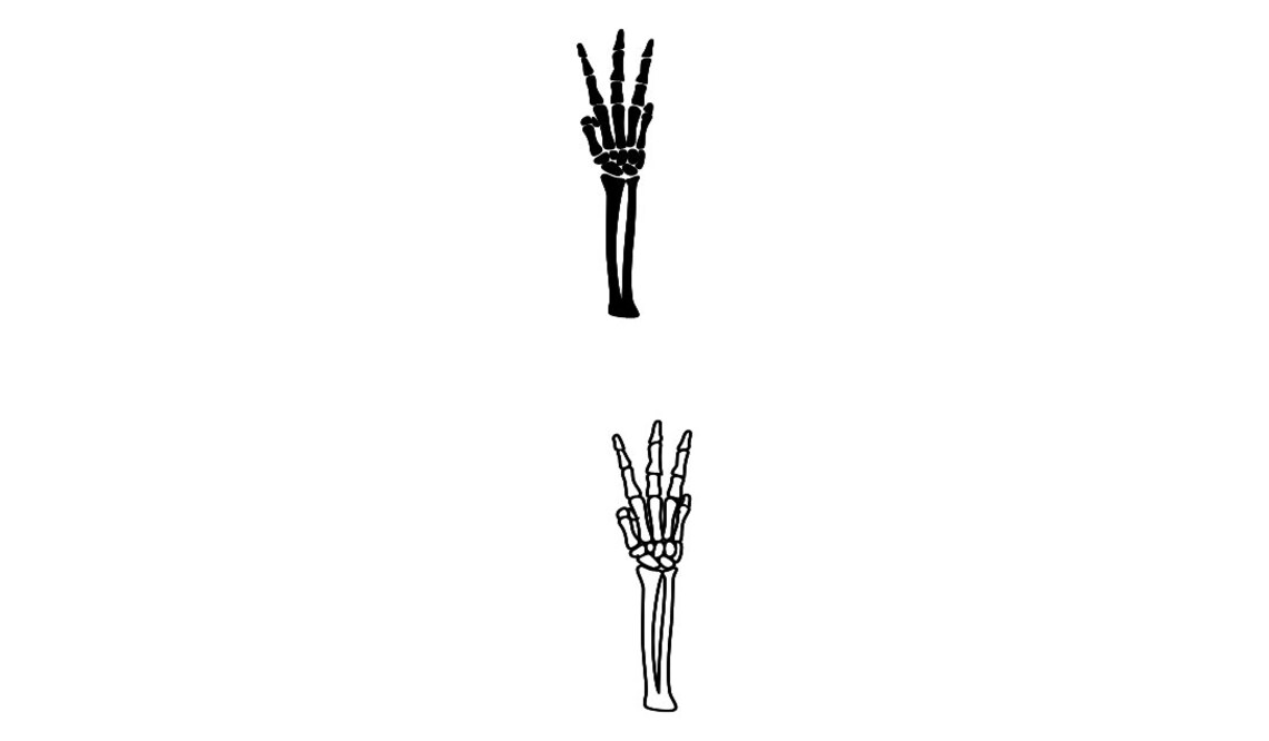 Skeleton Right Hand Numbers - Etsy