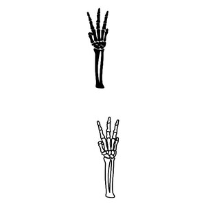 Skeleton Right Hand Numbers - Etsy