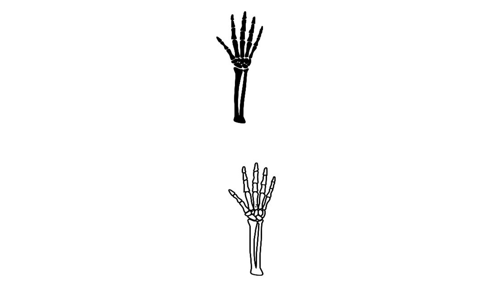 Skeleton Right Hand Numbers - Etsy