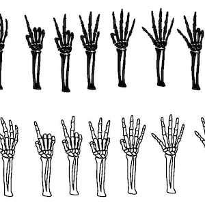 Skeleton Right Hand Numbers - Etsy