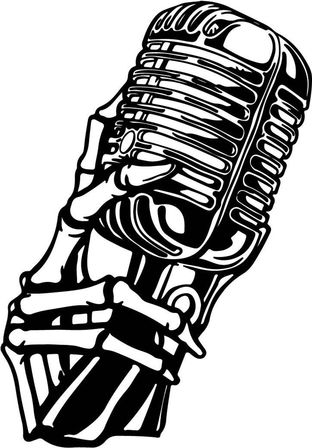 Skeleton Hand, Old School Microphone - Etsy