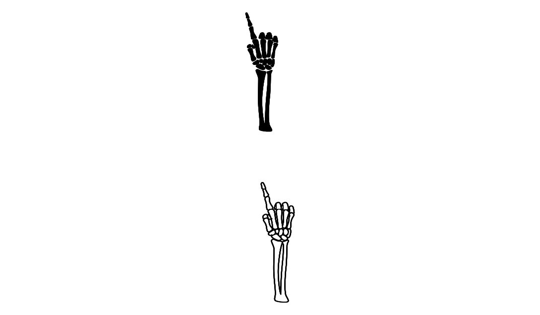 Skeleton Right Hand Numbers - Etsy